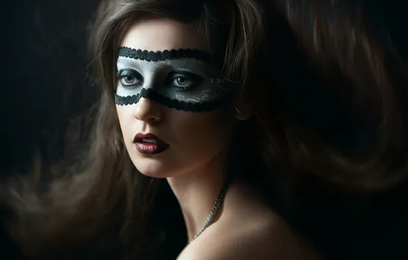 Download wallpaper woman, beauty, face, mask, makeup, section girls in ...