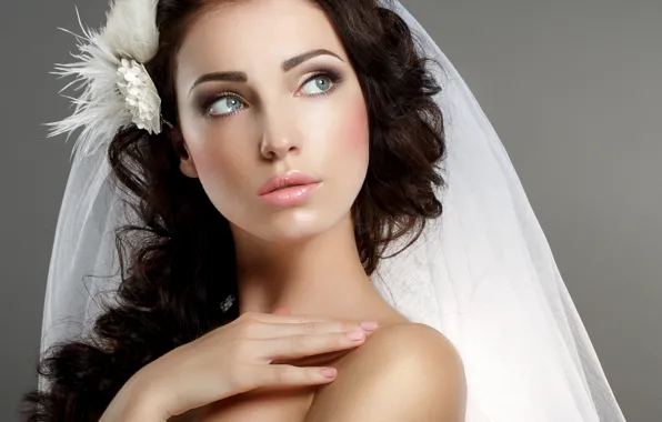 Wallpaper girl, background, hair, makeup, dress, blue eyes, curls for ...