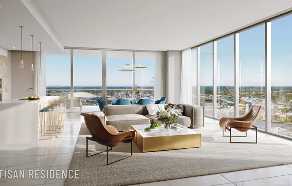 Wallpaper design, style, interior, kitchen, living room, dining room ...