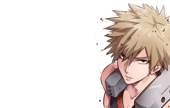 Download wallpaper look, white background, guy, My Hero Academia, Boku ...