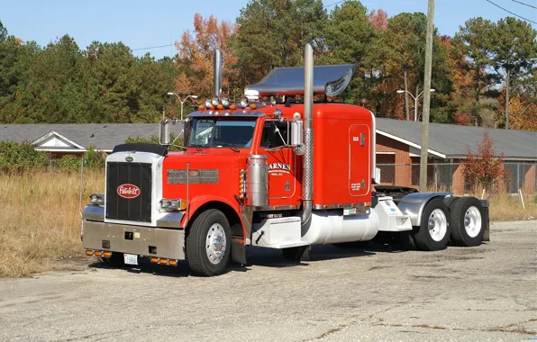 Wallpaper red, white, peterbilt, hrome, trac images for desktop ...
