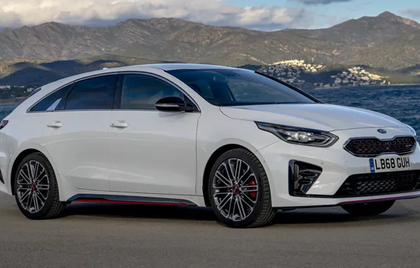 Wallpaper car, machine, white, white, side, KIA, wheel, beautiful car ...