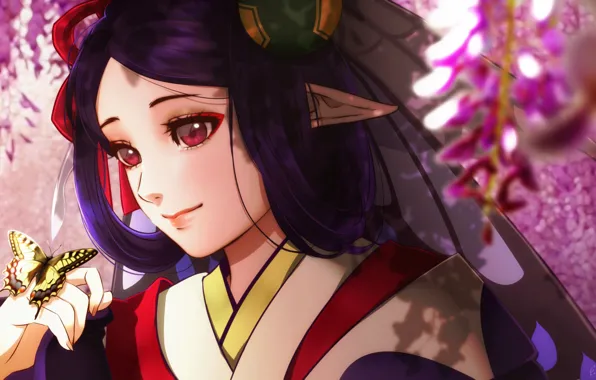 Download wallpaper butterfly, elf, girl, elf, section fantasy in ...