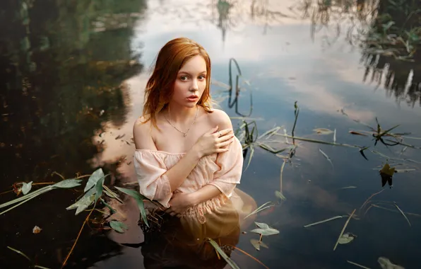 Download Wallpaper Look Girl Nature Pose Model Portrait Makeup