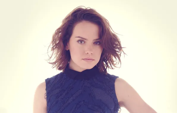 Wallpaper look, pose, makeup, actress, hairstyle, hair, Daisy Ridley ...