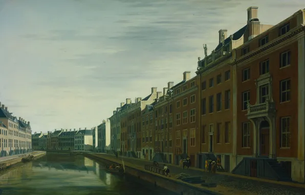 Wallpaper oil, picture, the urban landscape, 1672, Gerrit Adriaenszoon ...