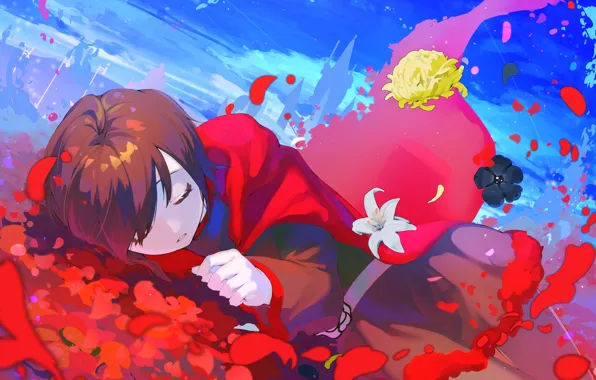 Wallpaper girl, flowers, sleeping, RWBY for mobile and desktop, section ...