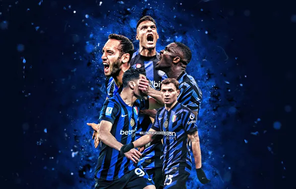 Wallpaper Inter, International, Inter Milan, Lautaro Martinez, Marcus ...