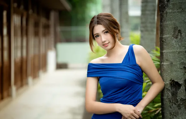 Download wallpaper smile, Oriental girl, chingcho Chang, section girls ...