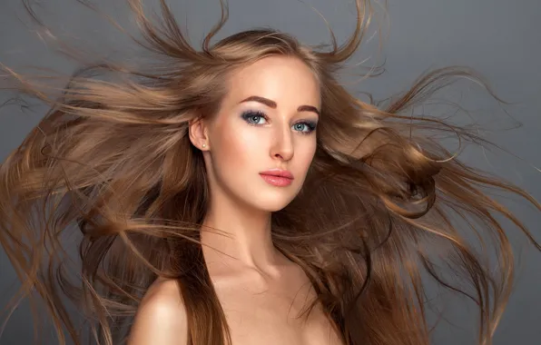 Download wallpaper look, girl, pose, background, the wind, hair ...