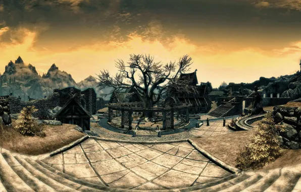 Wallpaper the city, Skyrim, Skyrim, RPG for mobile and desktop, section ...