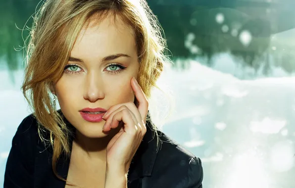 Wallpaper eyes, girl, face, hair, portrait, blonde, USgal for mobile ...