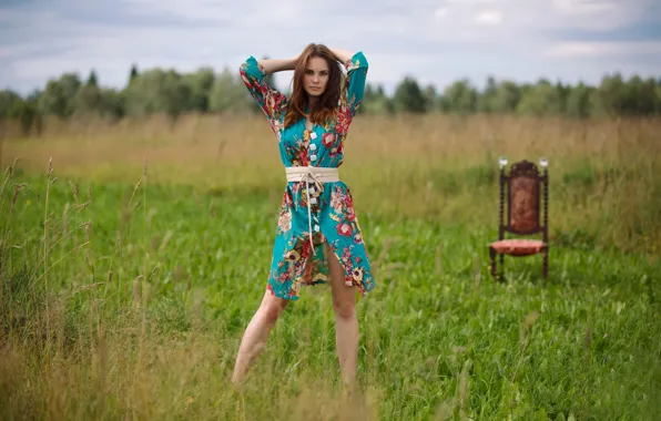 Wallpaper Field Nature Model Brunette Sexy Woman Countryside Gorgeous Photoshoot For