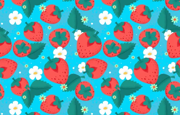 Wallpaper berries, texture, strawberry, blue background images for ...
