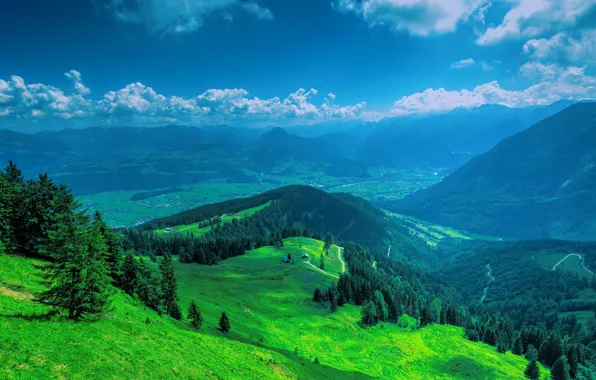 Download wallpaper Mountains, Valley, Space, section landscapes in ...