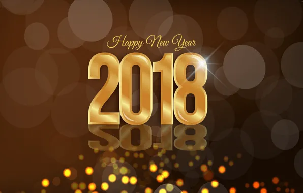 Wallpaper New year, bokeh, 2018 for mobile and desktop, section новый год, resolution 2048x1152 ...