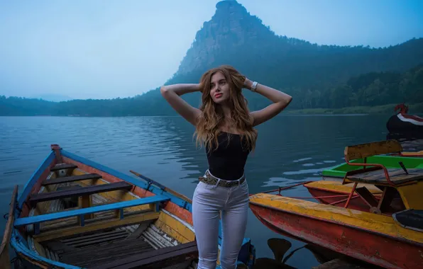 Wallpaper Look Girl Nature Pose River Photo Model Hair For