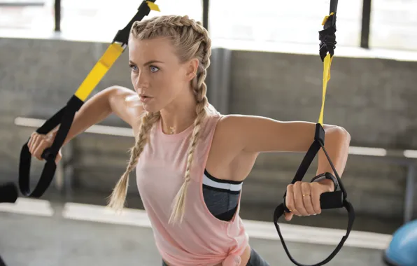 Download wallpaper blonde, workout, fitness, gym, Julianne Hough ...