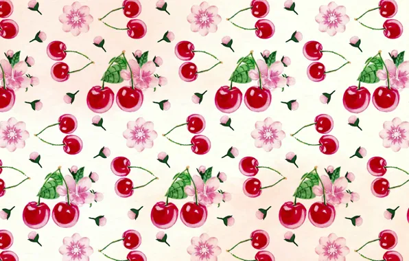 Download wallpaper flowers, background, texture, pattern, cherry ...