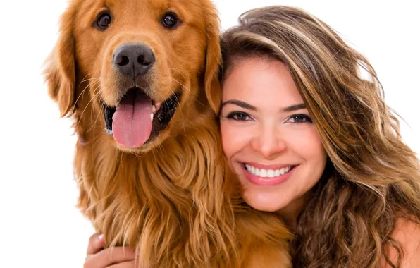 Wallpaper language, look, face, girl, face, smile, dog, makeup for ...