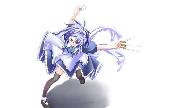 Download wallpaper attack, knives, the maid, Sakuya Izayoi, Project ...