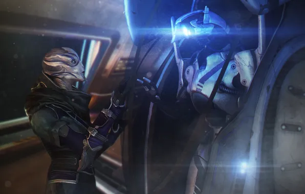 Wallpaper mass effect, art, geth, legion, turian for mobile and desktop ...