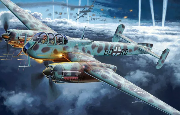 Wallpaper Arado, Luftwaffe, Ar 240 C-2, German reconnaissance aircraft ...