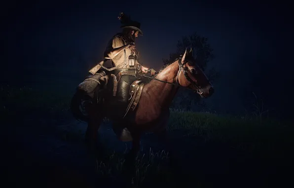 Wallpaper HDR, Mustang, Light, Night, Game, Lamp, Horse, UHD, Red Dead ...