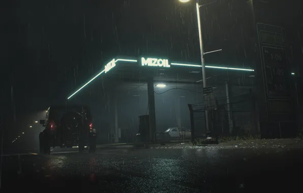 Download wallpaper night, rain, dressing, Neon, RESIDENT, RESIDENT EVIL ...