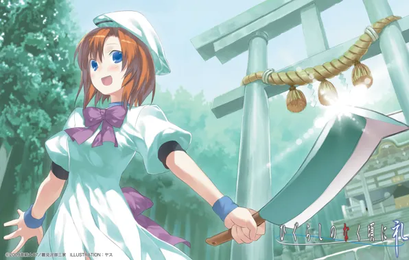 Wallpaper knife, cleaver, When the cicadas cry, Rena Ryuugu, higurashi ...