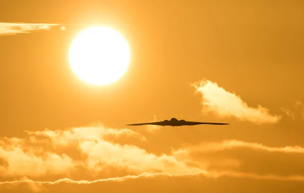 Wallpaper the sun, dawn, B-2 for mobile and desktop, section авиация ...