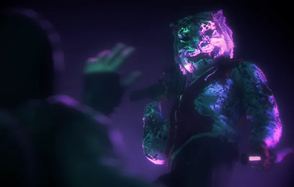 Wallpaper tiger, fan art, Hotline Miami, Dennaton Games, Tony Mask ...