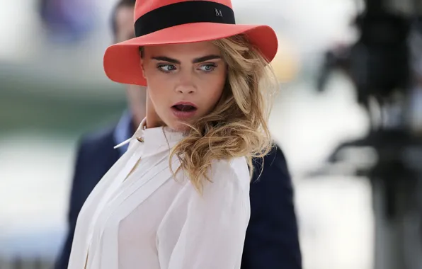 Wallpaper look, pose, model, hat, actress, Cara Delevingne, Cara ...