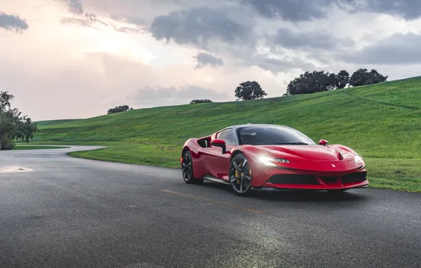 Download wallpaper red, ferrari, sf90, section ferrari in resolution ...