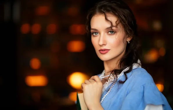 Wallpaper look, girl, face, portrait, hands, Dmitry Shulgin for mobile ...