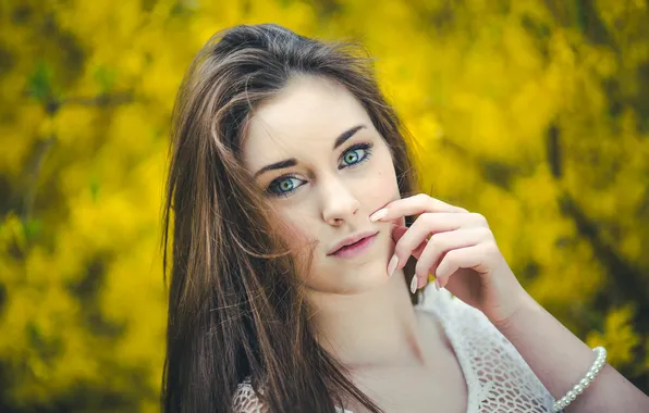 Wallpaper look, girl, face, pose, portrait, makeup for mobile and ...