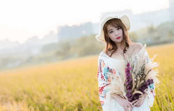 Wallpaper summer, girl, flowers for mobile and desktop, section девушки ...