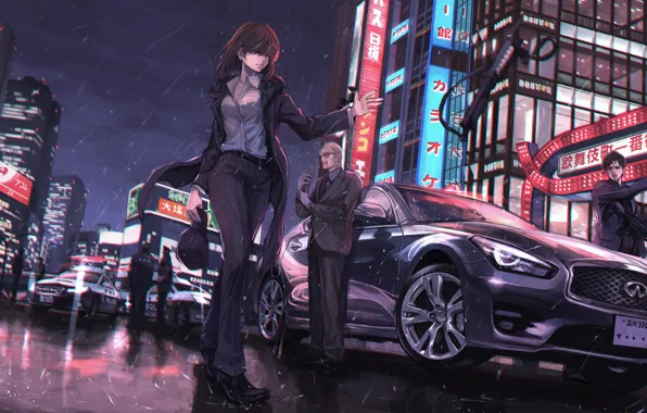 Wallpaper machine, girl, anime for mobile and desktop, section прочее ...