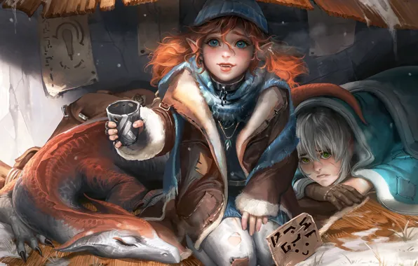 Download wallpaper fantasy, green eyes, girls, blue eyes, winter ... Download wallpaper fantasy, green eyes, girls, blue eyes, winter ...