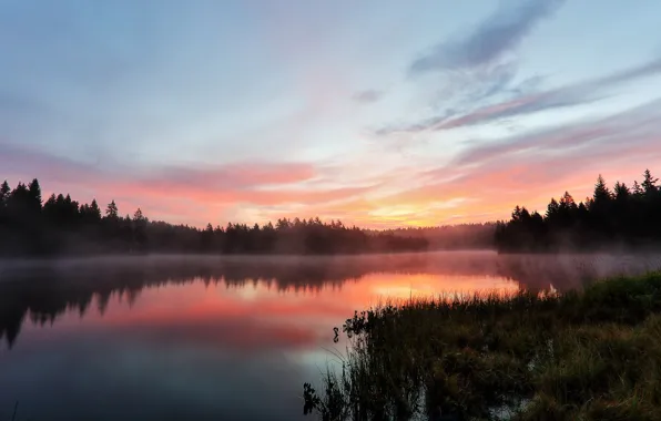 Wallpaper sunset, pond, the evening, Switzerland for mobile and desktop ...
