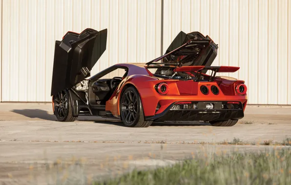 Wallpaper Ford, the door, supercar, Ford GT, rear view, 2017, H063 ...