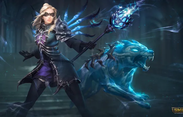 Download wallpaper girl, wolf, Smite, Skadi, section games in ...