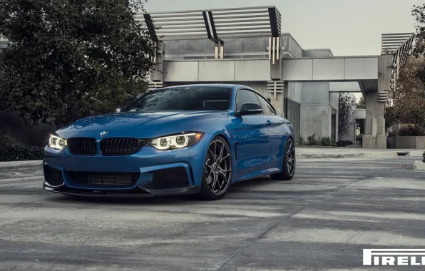 Wallpaper BMW, Blue, Front, Vorsteiner, Pirelli, Wheels, F32, 103, 2015 ...