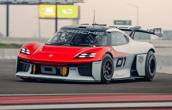 Download wallpaper Porsche, front view, racing track, Mission R ...