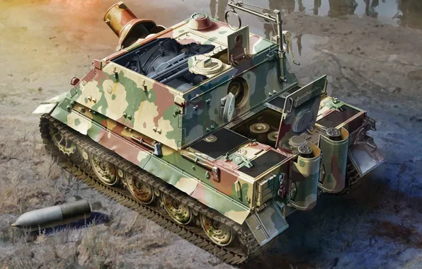 Wallpaper SAU, 38 cm RW61 on assault mortar Tiger, Shturmtigr, Storm ...