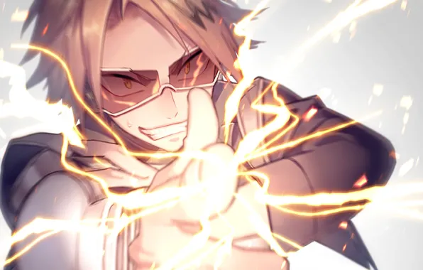 Wallpaper anime, art, electricity, guy, Boku no Hero Academy, My hero ...