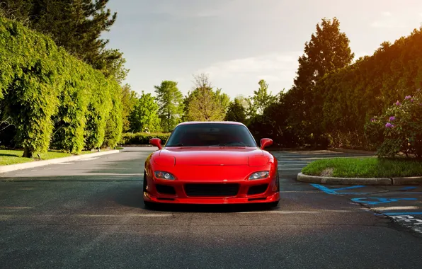 Wallpaper Red, RX-7, Road for mobile and desktop, section mazda ...