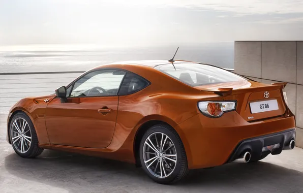Wallpaper the sky, coupe, sports car, rear view, toyota, Toyota, gt 86 ...