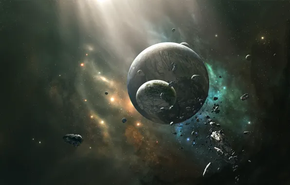 Wallpaper stars, the moon, planet, asteroids, clash images for desktop ...
