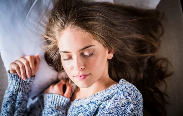 Download wallpaper bed, sleeping, eyes closed, section girls in ...